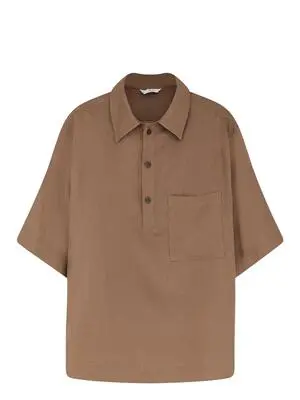HEVO Montursi Linen And Viscose Shirt - Brown