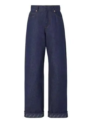 Fendi Denim Jeans With Ff Detail - Blue