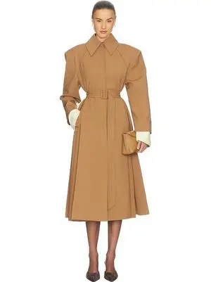 HELSA Wool Blend Midi Trench - Nutmeg