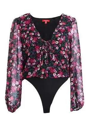 Guess Floral-print Bodysuit - Purple