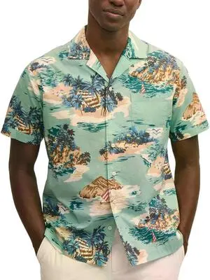 Brooks Brothers Island-print Cotton Shirt - Green
