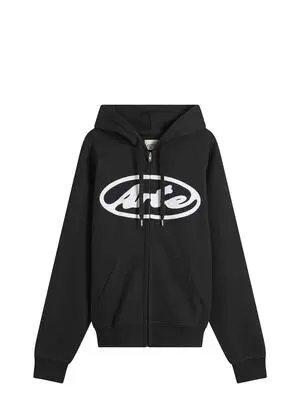 ARTE Circle Logo Zip Hoodie - Black