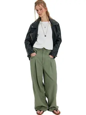 Free People Slouch Chino Pants - Green