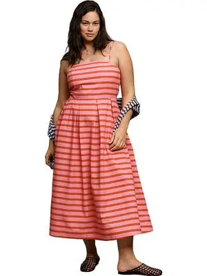 English Factory Stripe Midi Dress - Pink Pattern