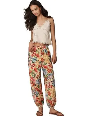 Farm Rio Printed Balloon Pants - Garden Terrace