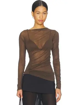 Helmut Lang Seamed Wind Top - Brown