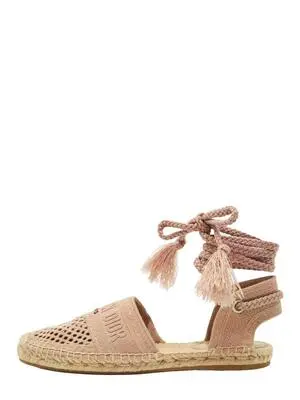Dior Canvas Tassel Flats - Neutrals