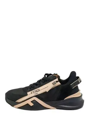 Fendi Flow Zipped Panelled Sneakers - Black
