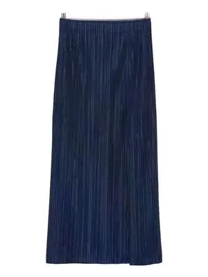Issey Miyake Pleated Midi Skirt - Blue