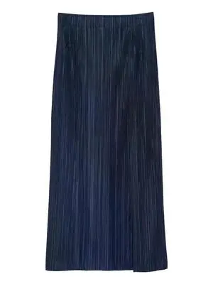 Issey Miyake Pleated Midi Skirt - Blue