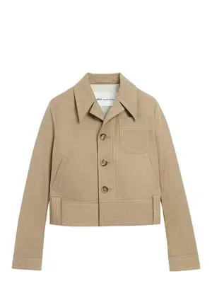 Ami Buttoned Cropped Jacket - Neutrals