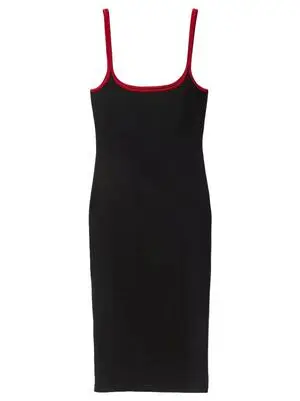 Versace Logo Embroidered Midi Dress - Black