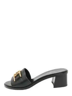 LOUIS VUITTON Logo-embellished Leather Sandals - Black