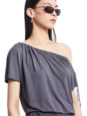 NINETY PERCENT Marlowe Draw Cord T-shirt - Magnet