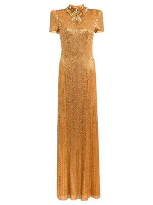 Jenny Packham Embellished Maxi Gown - Amber