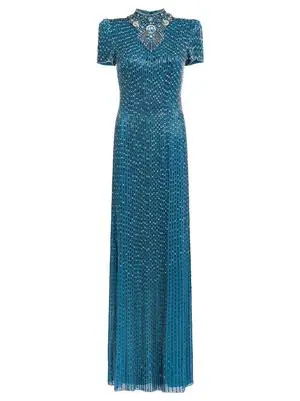Jenny Packham Embellished Maxi Gown - Lapis
