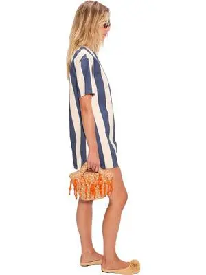 SIMONMILLER Sahara Short Sleeve Mini Dress - Navy/cream