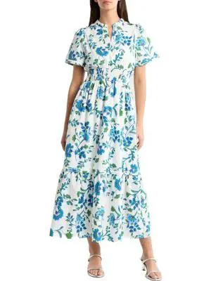 SUGARLIPS A-line Floral Dress - White-kelly