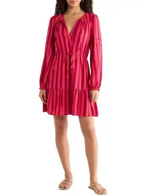 SUGARLIPS Clarisa Stripes Mini Dress - Fuchsia-orange