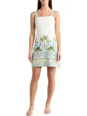 SUGARLIPS Senara Floral Minidress - White-green-multi