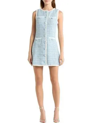 SUGARLIPS Elviane Tweed Minidress - Light-blue
