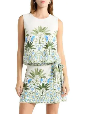 SUGARLIPS Senara Floral Sleeveless Top - White-green-multi