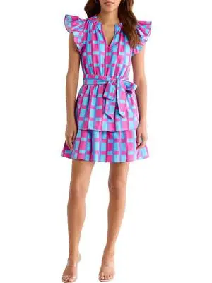 SUGARLIPS Marvy Checker Emie Ruffle Minidress