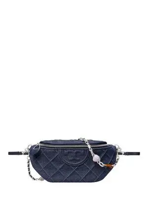 Tory Burch Fleming Quilted Denim Belt Bag - Blue