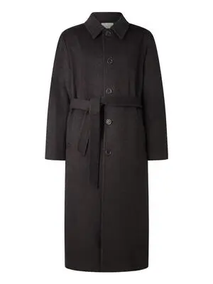 AMOMENTO Belted Wool-blend Coat - Brown