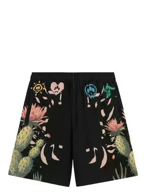 BARROW Printed Shorts - Black