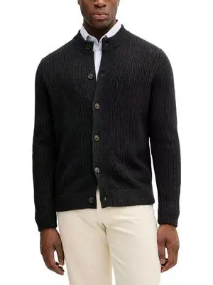 Sisley Ribbed Knit Cardigan - Grey