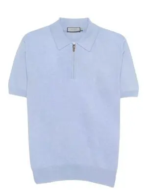 Canali Zip Polo Shirt - Blue