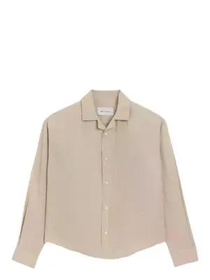 Ami Logo-embroidered Shirt - Neutrals