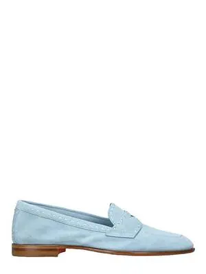 Santoni Marlene Suede Loafers Pale Blue