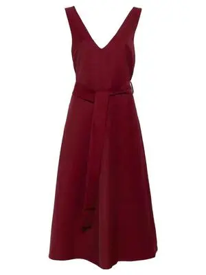 P.a.r.o.s.h V-neck Belted A-line Dress - Red