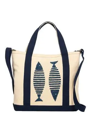 Aqua Mini Canvas Tote - Blue