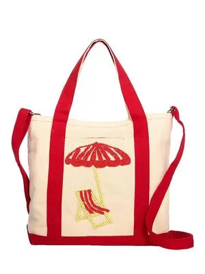 Aqua Mini Canvas Tote - Red