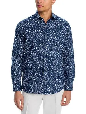 JACK VICTOR Douglas Floral Print Shirt - Navy