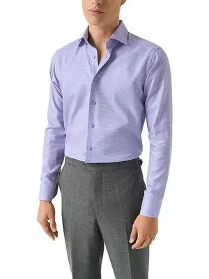 Eton Textured Twill Dress Shirt - Light Purple