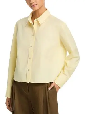 Vince Cropped Button-down Shirt - Sun Glow