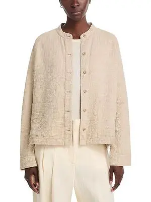 Eileen Fisher Eileen Fisher Mandarin Collar Shirt Jacket Dove
