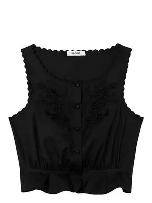 RE/DONE Jerry Tank Blouse - Black