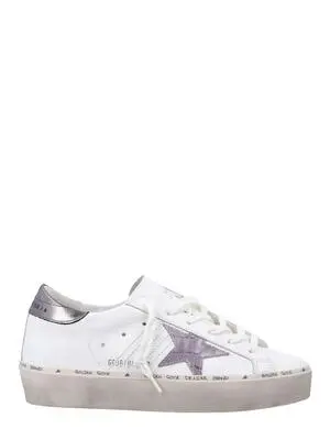 GOLDEN GOOSE Hi Star Laminated Crocco Sneakers - White/grey/lillac