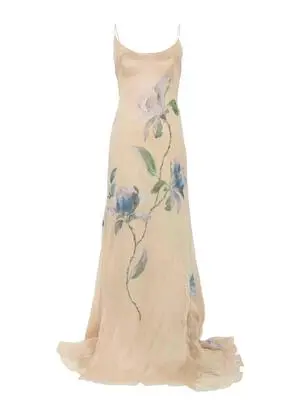 Ermanno Scervino Floral-print Maxi Dress - Neutrals