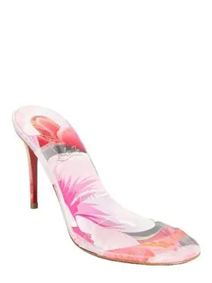 CHRISTIAN LOUBOUTIN Just Nothing Stiletto Slides - Pink Multi