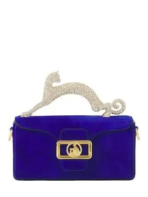 LANVIN Nano Pencil Cat Leather Bag - Electric Blue/dark Blue