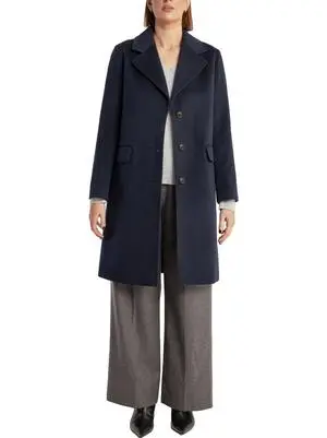 1982 Cashmere Tailored Single-breasted Coat - Navy