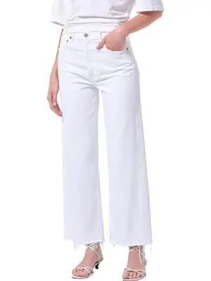 AGOLDE High-waisted Wide-leg Jeans - Marshmallow White