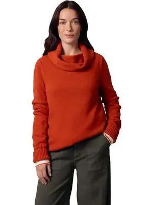 CELTIC & CO. Slouchy Cowl Neck Sweater - Burnt Orange