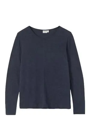 CELTIC & CO. Long Sleeve Linen Blend Top - Navy